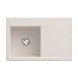 Villeroy & Boch Villeroy und Boch Subway Style 45 Flat Einbausp&uuml;le 334800KR Sp&uuml;lbecken links, crema CeramicPlus, 78 x 51 cm