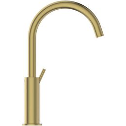 Ideal Standard Joy Waschtischarmatur BC778A2 hoher Auslauf, schwenkbar, ohne Ablaufgarnitur, Ausladung 169mm, Brushed Gold
