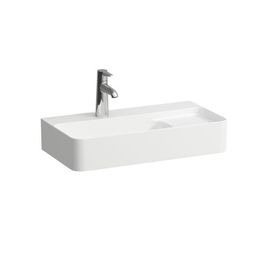 Laufen Val Aufsatzwaschtisch H8172857571041 mit &Uuml;berlauf, mit 1 Hahnloch, wei&szlig; matt, 60x31cm, Unterseite geschliffen