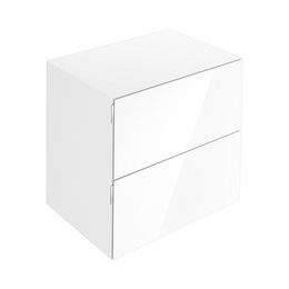 KEUCO Edition 11 Art Sideboard 32542300800 80x70x49cm, 2 Frontausz&uuml;ge, Lack seidenmatt, Glas, wei&szlig;