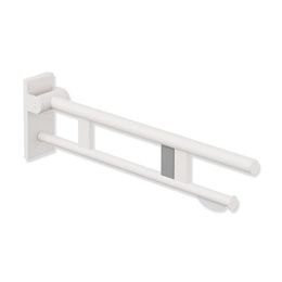 HEWI System 900 Mobiler St&uuml;tzklappgriff 900.50.41460DX Ausladung 700 mm, Edelstahl pulverbeschichtet wei&szlig; tiefmatt, rechts