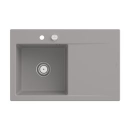 Villeroy & Boch Villeroy und Boch Subway Style 45 Flat Einbausp&uuml;le 334802KD links, mit Ablaufgarnitur, Excenterbet&auml;tigung, fossil CeramicPlus, 78 x 51 cm