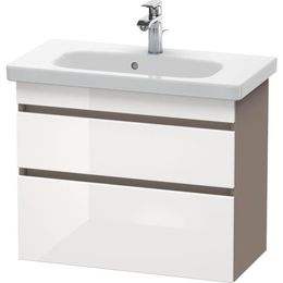 Duravit DuraStyle Waschtisch-Unterschrank DS649902243 73 x 36,8 cm, wei&szlig; hochglanz/basalt matt, 2 Schubk&auml;sten, wandh&auml;ngend