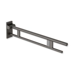 HEWI System 900 Mobiler St&uuml;tzklappgriff 900.50.42560SC Ausladung 900 mm, Edelstahl pulverbeschichtet dunkelgrau perlglimmer tiefmatt, rechts, Sp&uuml;lausl&ouml;sung Funk