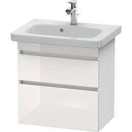 Duravit DuraStyle Waschtisch-Unterschrank DS647902218 58 x 36,8 cm, wei&szlig; hochglanz/wei&szlig; matt, 2 Schubk&auml;sten, wandh&auml;ngend