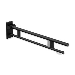HEWI System 900 Mobiler St&uuml;tzklappgriff 900.50.41760DC Ausladung 900 mm, Edelstahl pulverbeschichtet schwarz tiefmatt, rechts