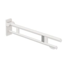 HEWI System 900 Mobiler St&uuml;tzklappgriff 900.50.41660DX Ausladung 850 mm, Edelstahl pulverbeschichtet wei&szlig; tiefmatt, rechts