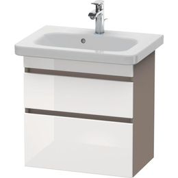 Duravit DuraStyle Waschtisch-Unterschrank DS647902243 58 x 36,8 cm, wei&szlig; hochglanz/basalt matt, 2 Schubk&auml;sten, wandh&auml;ngend