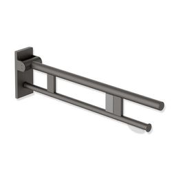HEWI System 900 Mobiler St&uuml;tzklappgriff 900.50.41560SC Ausladung 750 mm, Edelstahl pulverbeschichtet dunkelgrau perlglimmer tiefmatt, rechts