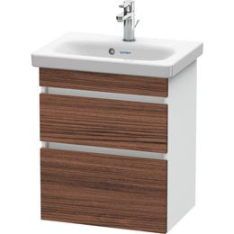 Duravit DuraStyle Waschtisch-Unterschrank DS640302118 50 x 36,8 cm, nussbaum dunkel/wei&szlig; matt, 2 Schubk&auml;sten, wandh&auml;ngend