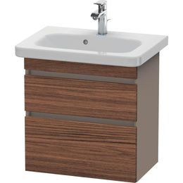 Duravit DuraStyle Waschtisch-Unterschrank DS647902143 58 x 36,8 cm, nussbaum dunkel/basalt matt, 2 Schubk&auml;sten, wandh&auml;ngend