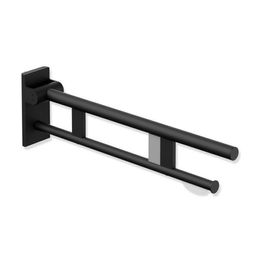 HEWI System 900 Mobiler St&uuml;tzklappgriff 900.50.41460DC Ausladung 700 mm, Edelstahl pulverbeschichtet schwarz tiefmatt, rechts