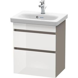 Duravit DuraStyle Waschtisch-Unterschrank DS640302243 50 x 36,8 cm, wei&szlig; hochglanz/basalt matt, 2 Schubk&auml;sten, wandh&auml;ngend