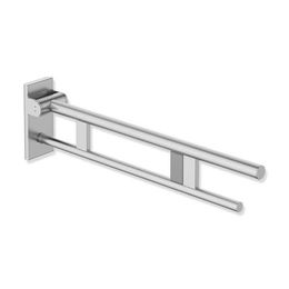 HEWI System 900 Mobiler St&uuml;tzklappgriff 900.50.423XA Ausladung 750 mm, Edelstahl matt geschliffen, rechts, Sp&uuml;lausl&ouml;sung Funk