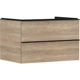 Hansgrohe Xelu Q Waschtischunterschrank 54076670 780x485x550mm, 2 Schubk&auml;sten, Eiche Natur, mattschwarz