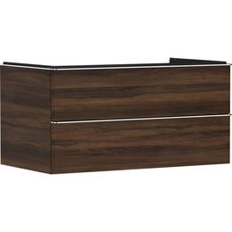 Hansgrohe Xelu Q Waschtischunterschrank 54081000 980x485x550mm, 2 Schubk&auml;sten, Nussbaum dunkel, chrom