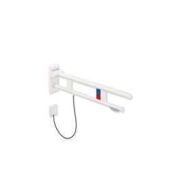 HEWI System 900 St&uuml;tzklappgriff 900.50.13460DX Ausladung 700 mm, Edelstahl pulverbeschichtet wei&szlig; tiefmatt, links
