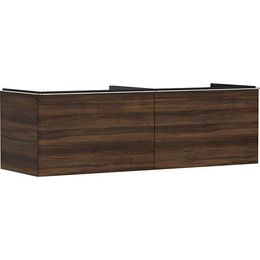 Hansgrohe Xelu Q Waschtischunterschrank 54073000 1560x485x550mm, 2 Schubk&auml;sten, Nussbaum dunkel, chrom