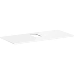 Hansgrohe Xelu Q Konsole 54122050 1180 x 550 mm, Ausschnitt mittig, Aufsatzwaschtisch mit Hahnloch, wei&szlig; hochglanz