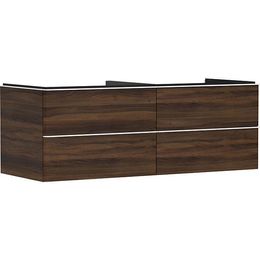 Hansgrohe Xelu Q Waschtischunterschrank 54089700 1360x485x550mm, 4 Schubk&auml;sten, Nussbaum dunkel, mattwei&szlig;