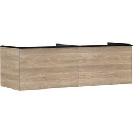 Hansgrohe Xelu Q Waschtischunterschrank 54072670 1560x485x550mm, 2 Schubk&auml;sten, Eiche Natur, mattschwarz