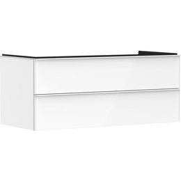 Hansgrohe Xelu Q Waschtischunterschrank 54082700 1180x485x550mm, 2 Schubk&auml;sten, wei&szlig; hochglanz, mattwei&szlig;