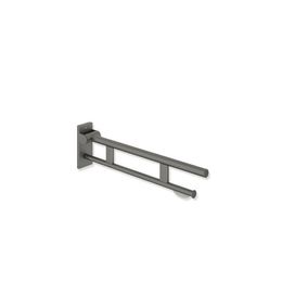 HEWI System 900 Mobiler St&uuml;tzklappgriff 900.50.40660SC Ausladung 700 mm, Edelstahl pulverbeschichtet dunkelgrau perlglimmer tiefmatt, WC-Papierhalter