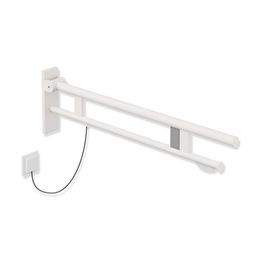 HEWI System 900 St&uuml;tzklappgriff 900.50.19860DX Ausladung 900 mm, Edelstahl pulverbeschichtet wei&szlig; tiefmatt, rechts
