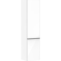Hansgrohe Xelu Q Hochschrank 54139670 370x400x1650mm, T&uuml;ranschlag rechts, wei&szlig; hochglanz, mattschwarz