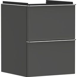 Hansgrohe Xelu Q Waschtischunterschrank 54020000 480x605x475mm, f&uuml;r Handwaschbecken, 2 Schubladen, diamantgrau matt, chrom