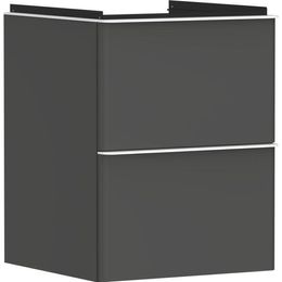 Hansgrohe Xelu Q Waschtischunterschrank 54020700 480x605x475mm, f&uuml;r Handwaschbecken, 2 Schubladen, diamantgrau matt, mattwei&szlig;