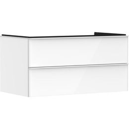 Hansgrohe Xelu Q Waschtischunterschrank 54078700 980x485x550mm, 2 Schubk&auml;sten, wei&szlig; hochglanz, mattwei&szlig;