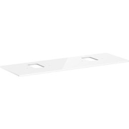 Hansgrohe Xelu Q Konsole 54126050 1560 x 550 mm, 2 Ausschnitte, Aufsatzwaschtisch mit Hahnloch, wei&szlig; hochglanz