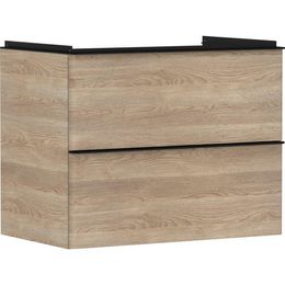 Hansgrohe Xelu Q Waschtischunterschrank 54029670 780x605x475mm, 2 Schubladen, Eiche Natur, mattschwarz