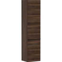 Hansgrohe Xelu Q Hochschrank 54142670 370x400x1650mm, T&uuml;ranschlag rechts, Nussbaum dunkel, mattschwarz