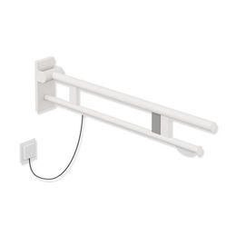 HEWI System 900 St&uuml;tzklappgriff 900.50.13260DX Ausladung 850 mm, Edelstahl pulverbeschichtet wei&szlig; tiefmatt, rechts