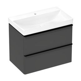 Hansgrohe Xelu Q Waschtischunterschrank 54028670 780x605x475mm, 2 Schubladen, diamantgrau matt, mattschwarz