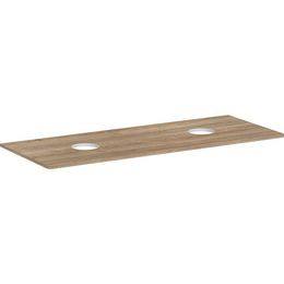 Hansgrohe Xelu Q Konsole 54118230 1360 x 550 mm, 2 Ausschnitte, Aufsatzwaschtisch ohne Hahnloch, Eiche Natur
