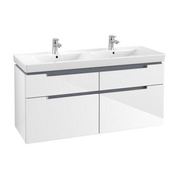 Villeroy & Boch Villeroy & Boch Subway 2.0 Waschtischunterschrank A91710DH,128,7x59x44,9cm,Glossy White,Griff chrom
