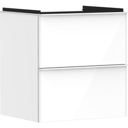 Hansgrohe Xelu Q Waschtischunterschrank 54023700 580x605x475mm, 2 Schubladen, wei&szlig; hochglanz, mattwei&szlig;