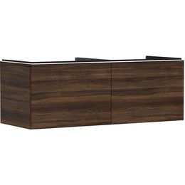 Hansgrohe Xelu Q Waschtischunterschrank 54069700 1360x485x550mm, 2 Schubk&auml;sten, Nussbaum dunkel, mattwei&szlig;