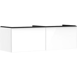 Hansgrohe Xelu Q Waschtischunterschrank 54070670 1560x485x550mm, 2 Schubk&auml;sten, wei&szlig; hochglanz, mattschwarz