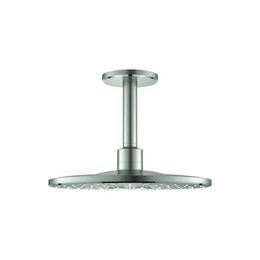 Grohe Rainshower Kopfbrauseset 26477DC0 supersteel, mit Deckenauslass 14,2 cm, 2 Stahlarten