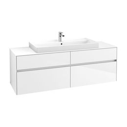 Villeroy & Boch Villeroy & Boch Collaro Waschtischunterschrank C03100DH 160x54,8x50cm, Waschtisch mittig, Glossy White