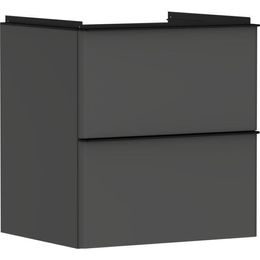 Hansgrohe Xelu Q Waschtischunterschrank 54024670 580x605x475mm, 2 Schubladen, diamantgrau matt, mattschwarz