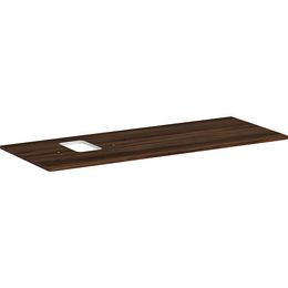 Hansgrohe Xelu Q Konsole 54123630 1360 x 550 mm, Ausschnitt links, Aufsatzwaschtisch mit Hahnloch, Nussbaum dunkel