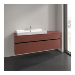 Villeroy & Boch Villeroy und Boch Collaro Waschtischunterschrank C029B0AH 160x54,8x50cm, Waschtisch links, mit LED-Beleuchtung, wine red