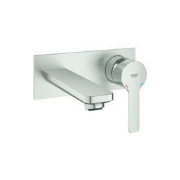 Grohe Lineare Waschtischarmatur 19409DC1 supersteel, 2-Loch-Wandarmatur, 149mm Ausladung
