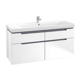 Villeroy & Boch Villeroy&Boch Subway 2.0 XL Waschtischunterschrank A91610MS,128,7x59x44,9cm,Wei&szlig; Matt,Griff chrom