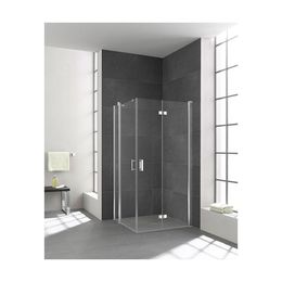 Kermi Diga Eckeinstieg-H&auml;lfte Pendelt&uuml;r mit Festfeld DIEPR123182PK 123x185cm, auf DP, wei&szlig;, ESG klar Clean, rechts